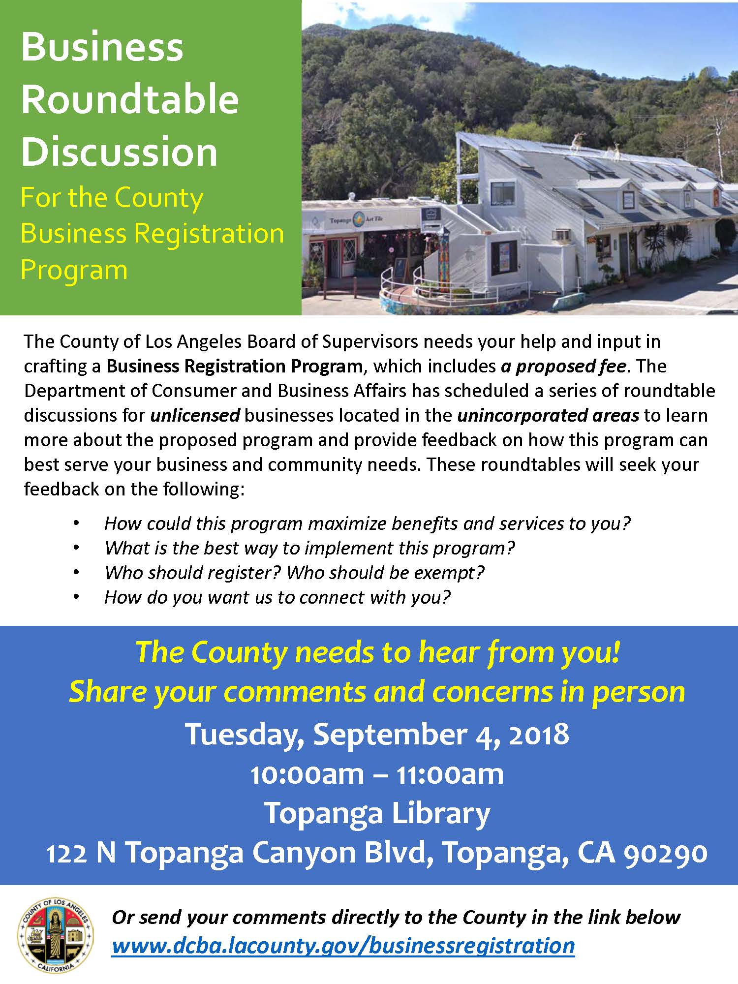 Topanga Library Business Roundtable – M'Online